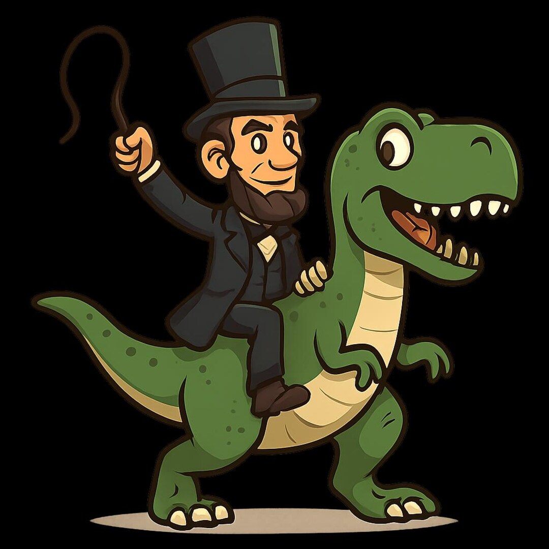 Abraham Lincoln Riding Dino Sticker Outdoor Uv-resistant Vinyl Sticker ...