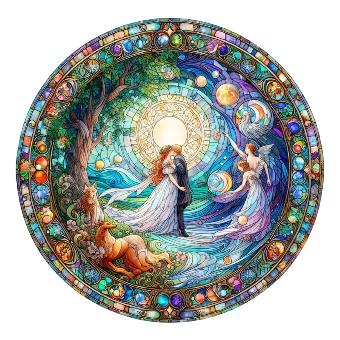 Car Sticker Stained Glass Fairy Tale Decal Weatherproof Outdoor Vinyl ...