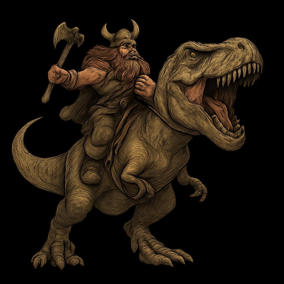 Viking on T-rex Sticker Outdoor Uv-resistant Vinyl Sticker Made of High ...