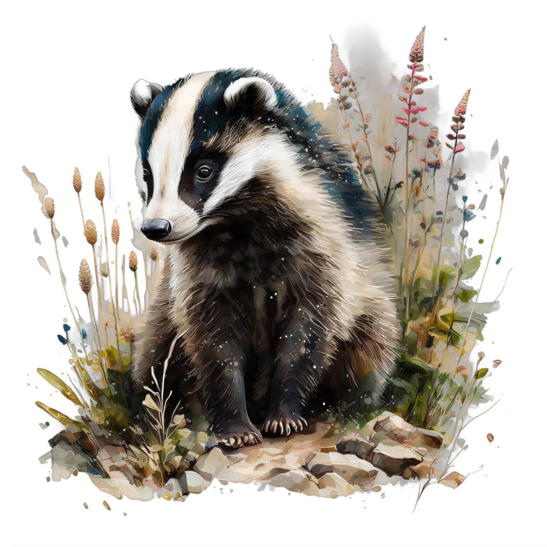 Car Sticker Cute Badger Decal Weatherproof Outdoor Vinyl Sticker ...