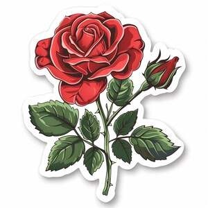 Car Sticker Red Rose Sticker Weatherproof Outdoor Uv-resistant Vinyl ...