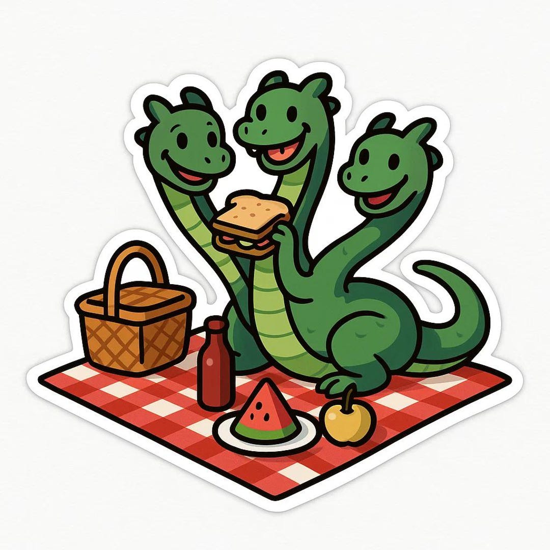 Hydra at a Picnic Sticker – Imaginative Car Sticker – Weatherproof ...