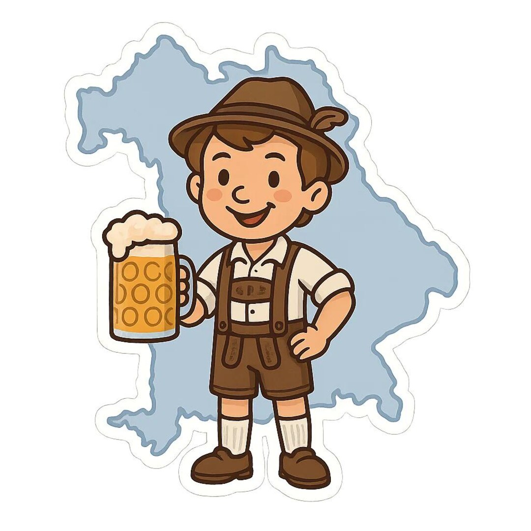 5X Bayern Karten Umriss Sticker Aufkleber Wasserfest Bundesland Bayern ...