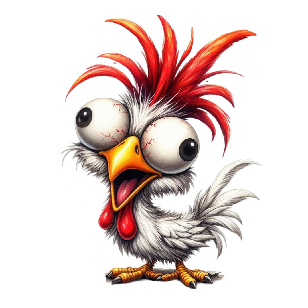 2X Funny Rooster Sticker Car Sticker Wall Decal Funny Chicken Cartoon ...