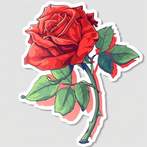 Car Sticker Red Rose Sticker Weatherproof Outdoor Uv-resistant Vinyl ...