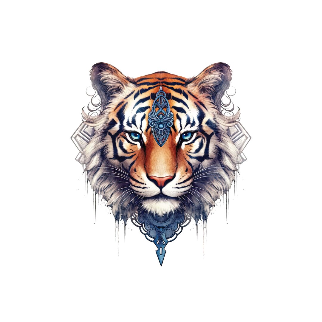 Car Sticker Watercolor Fantasy Tiger Sticker Weatherproof Outdoor Vinyl ...