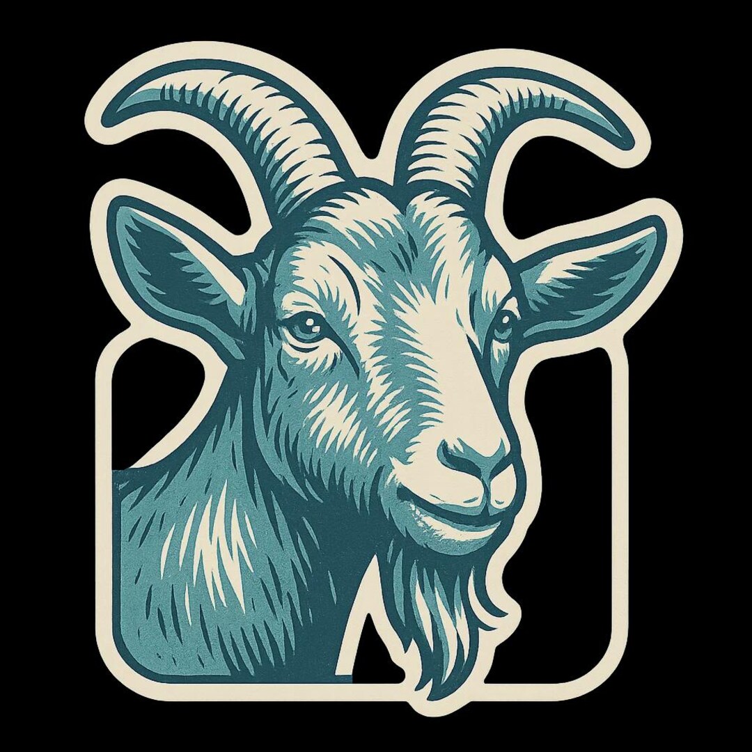 Duotone Goat Sticker Modern Pop Art Sticker Design for Laptop Car ...