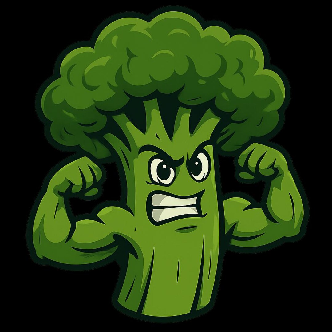 Strong Broccoli Sticker Outdoor Uv-resistant Vinyl Sticker Made of High ...