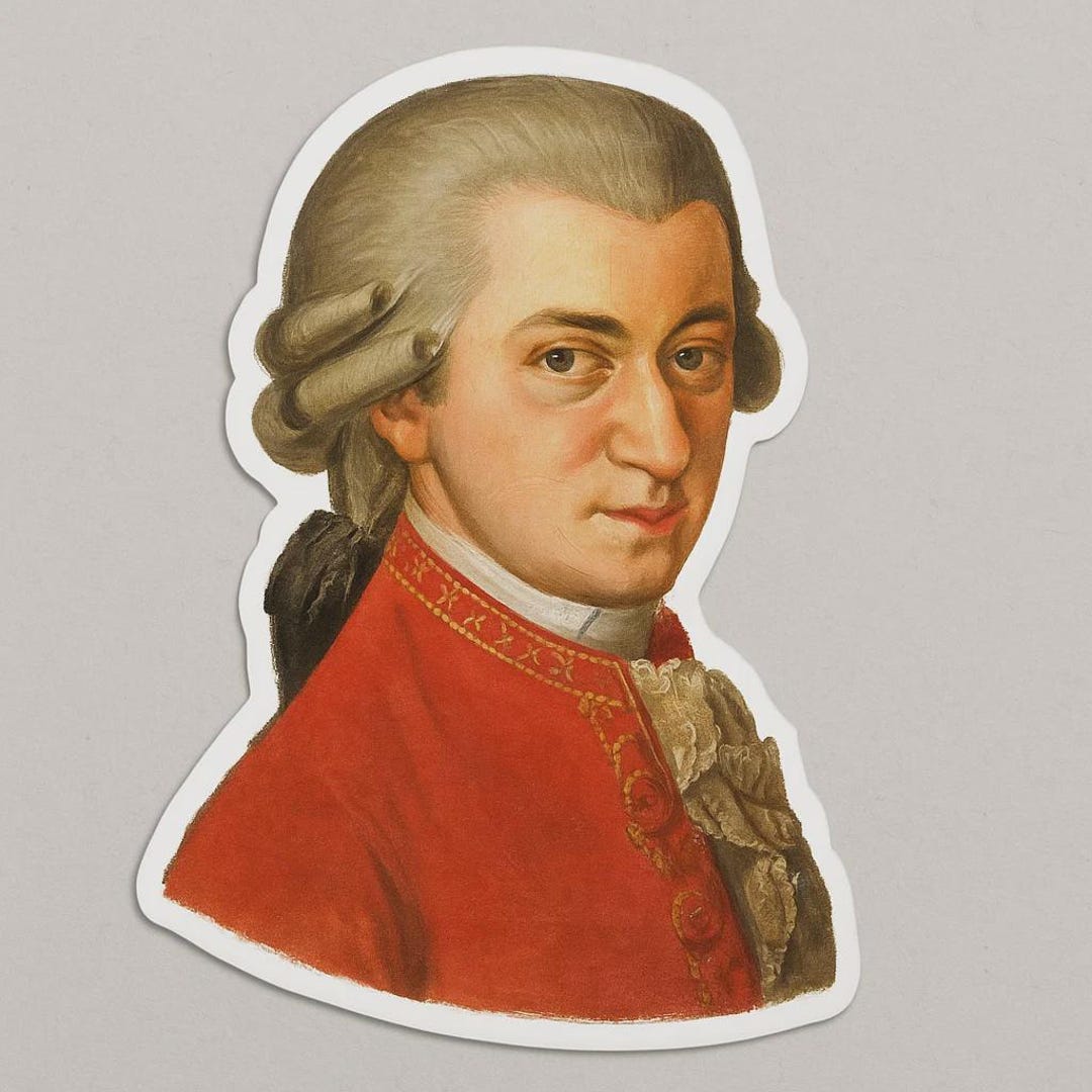 Wolfgang Amadeus Mozart Portrait Sticker – Classical Music Composer ...