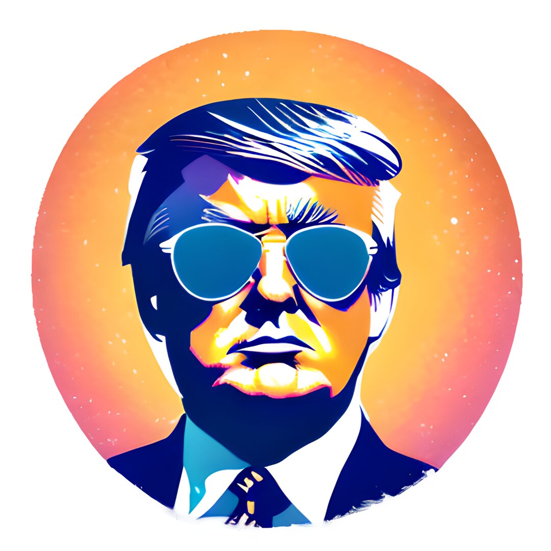 Trump Sticker Cool Pop Art – President Sunglasses Sticker – Funny ...