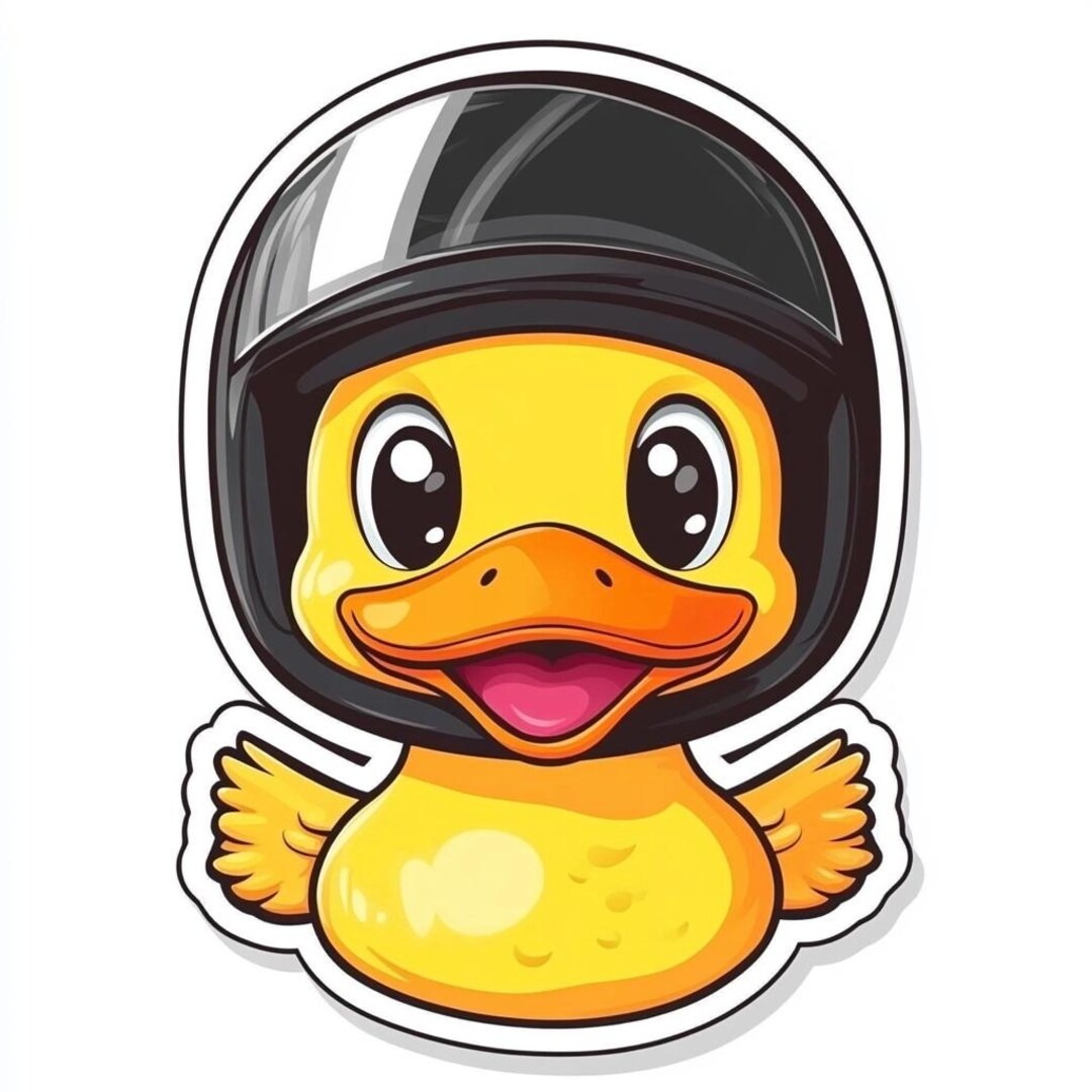 Car Sticker Ducks With Motorcycle Helmet Sticker Weatherproof Outdoor ...
