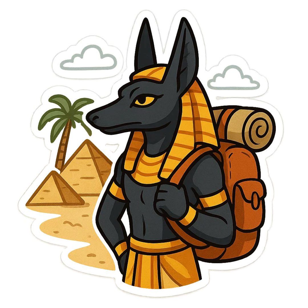 2X Anubis With Backpack in Egypt Stickers – Funny Car Stickers ...