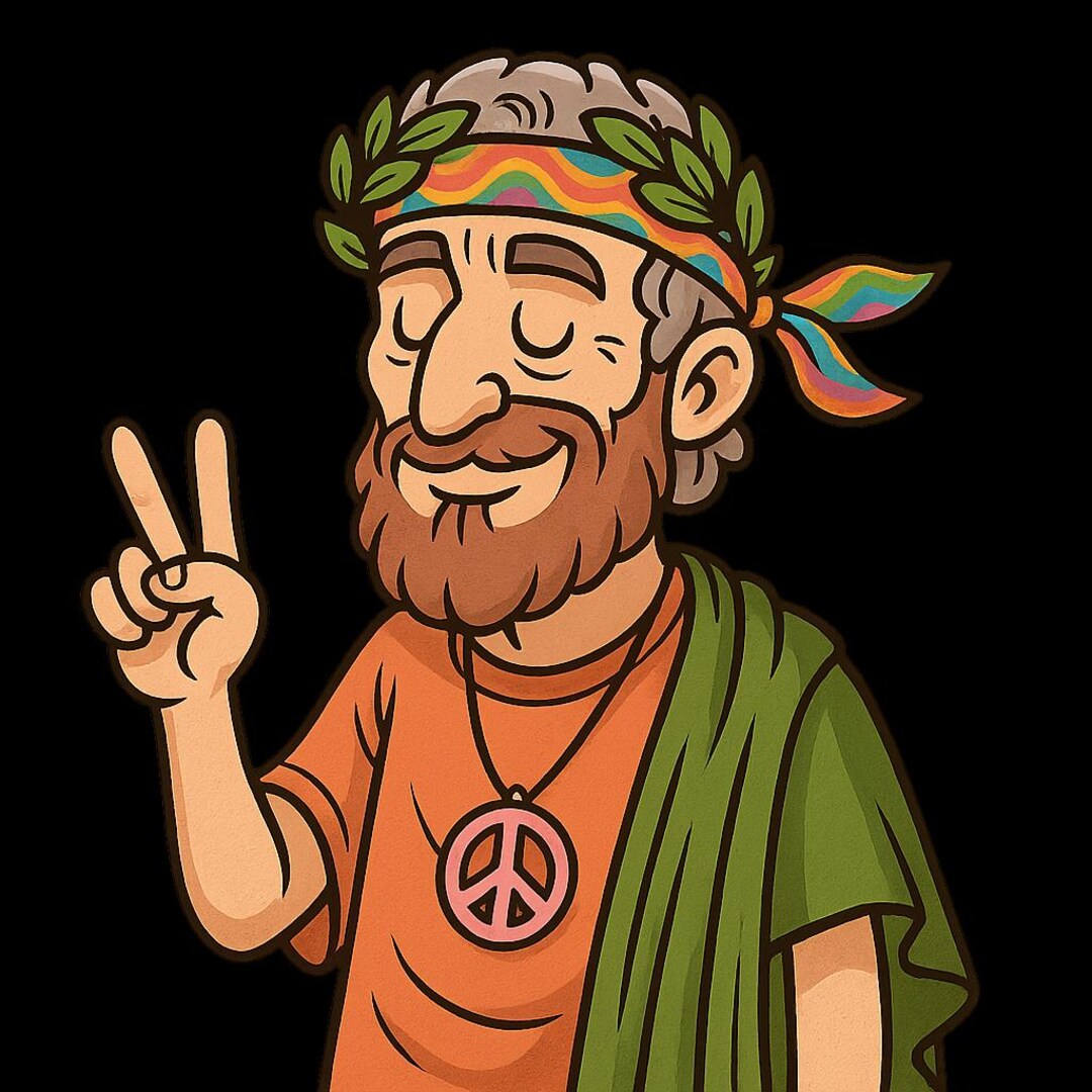 Julius Caesar as a Hippie Sticker Outdoor Uv-resistant Vinyl Sticker ...