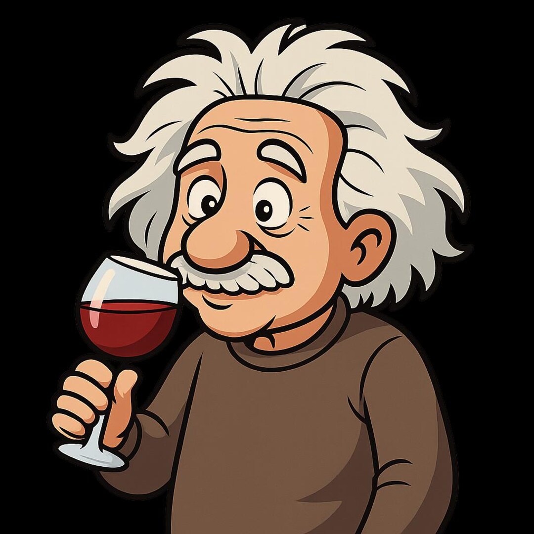 Albert Einstein Drinking Wine Sticker Outdoor Uv-resistant Vinyl ...