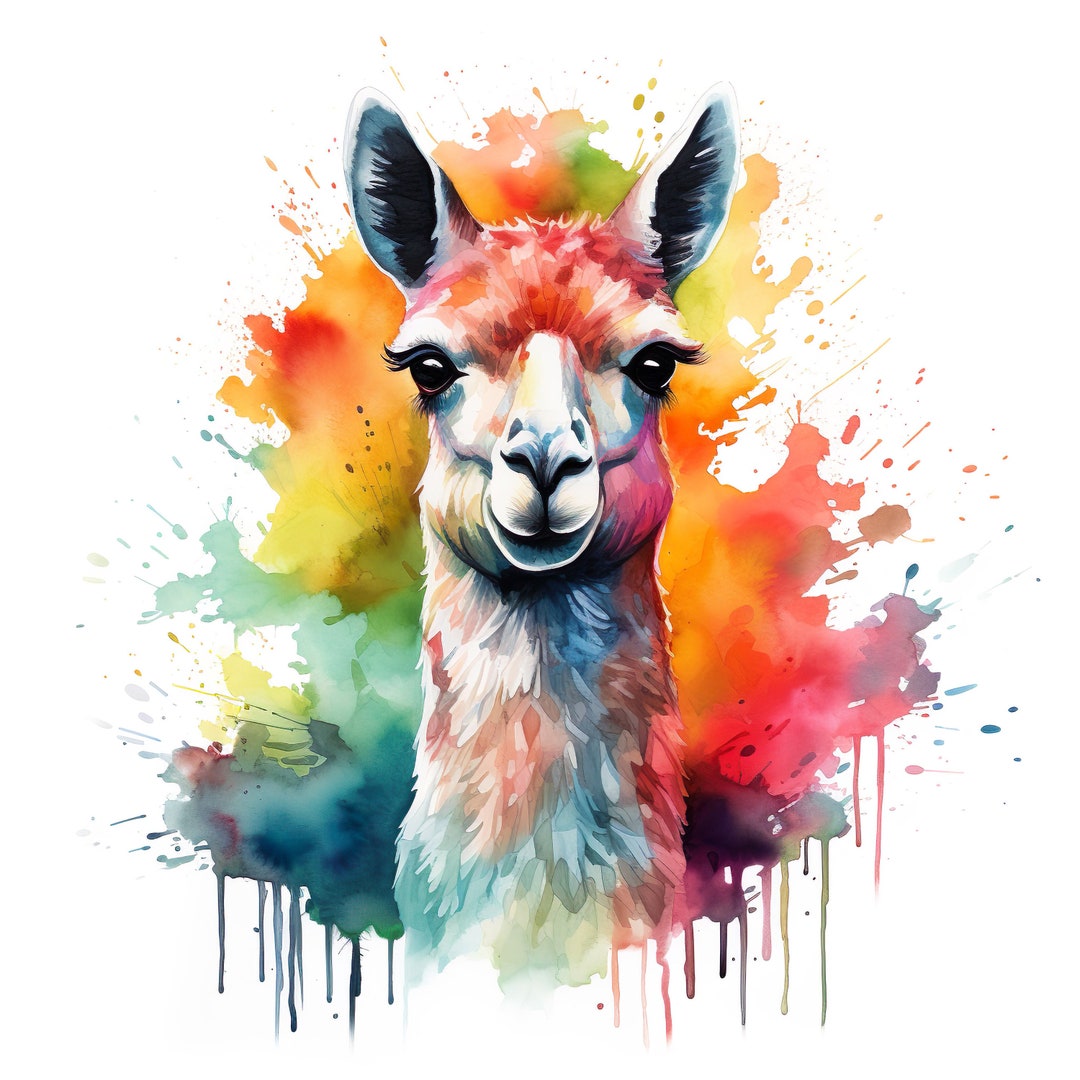 Car Sticker Lama Watercolor Sticker Weatherproof Outdoor Uv-resistant ...