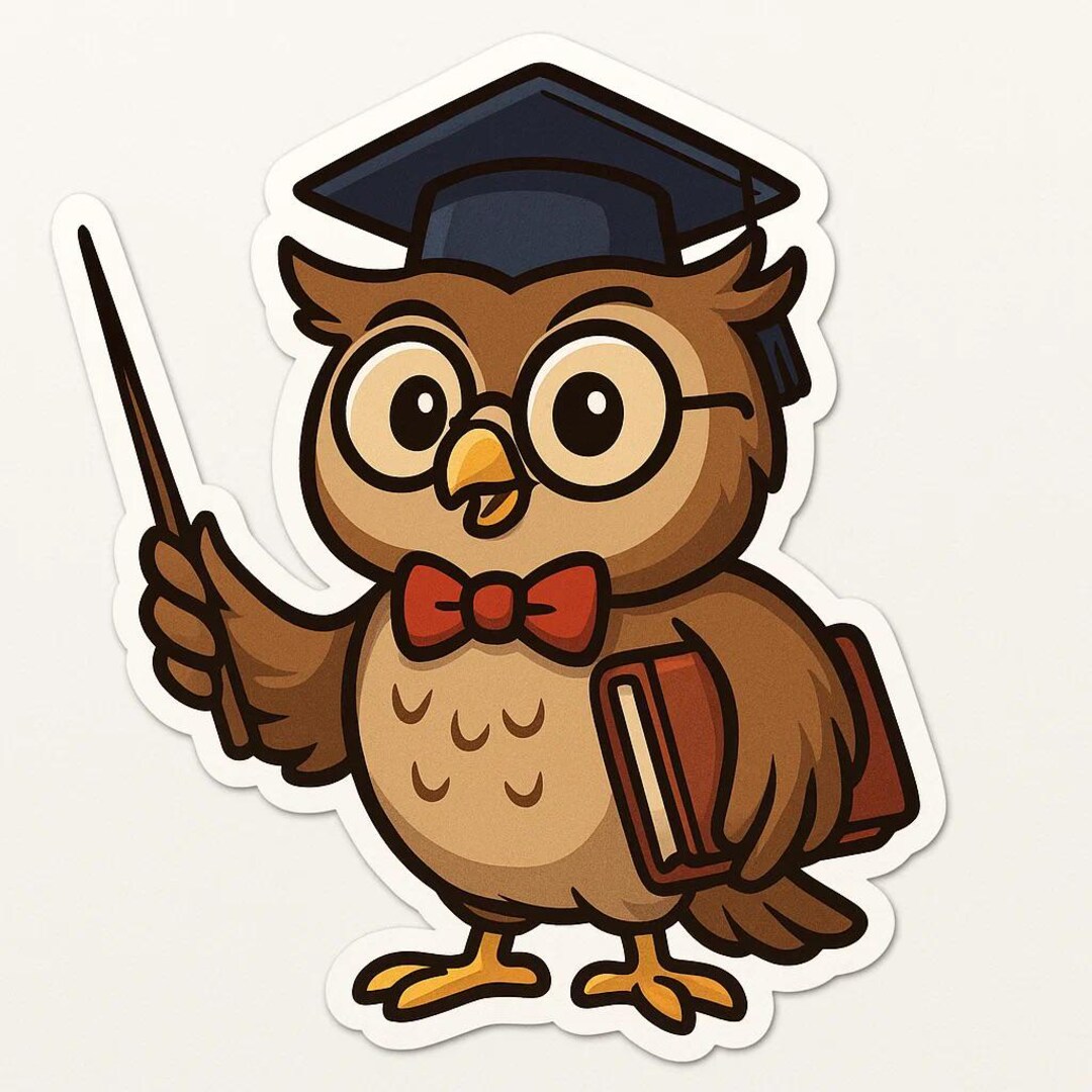 Owl as Professor Sticker – Smart Car Sticker – Weatherproof, Funny ...