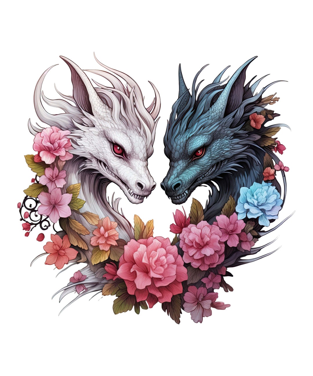 Car Sticker White and Black Dragon Weatherproof Outdoor Sticker ...