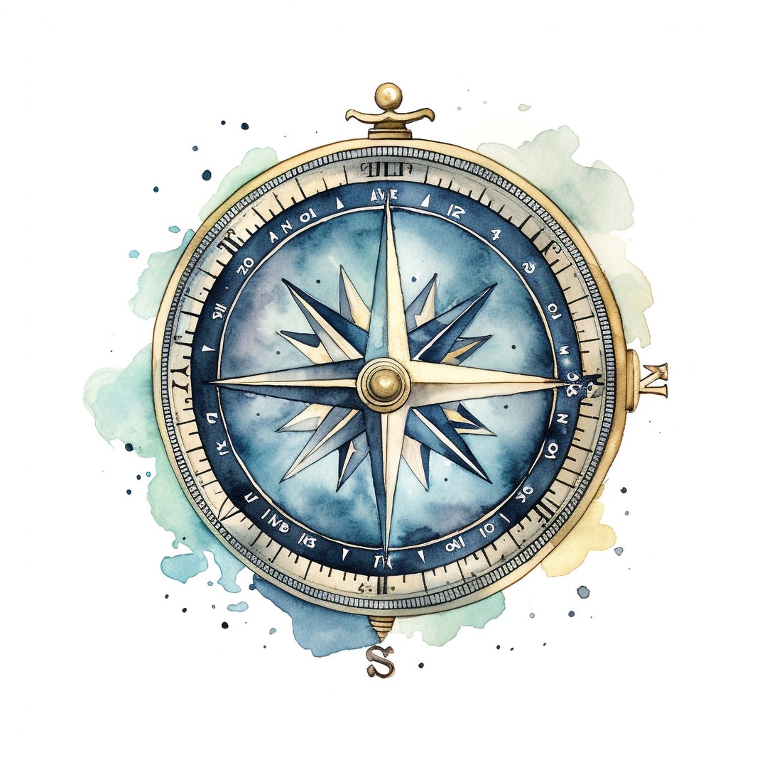Compass Sticker Watercolor Sticker Wind Rose Maritime Motif Wall ...