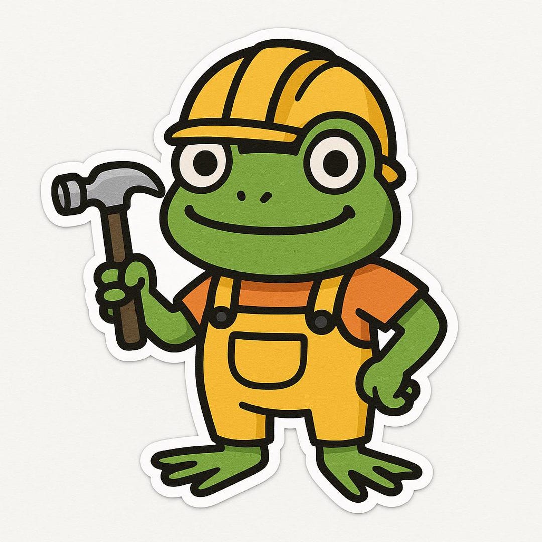Buy Frog as a Construction Worker Sticker – Funny Car Sticker ...