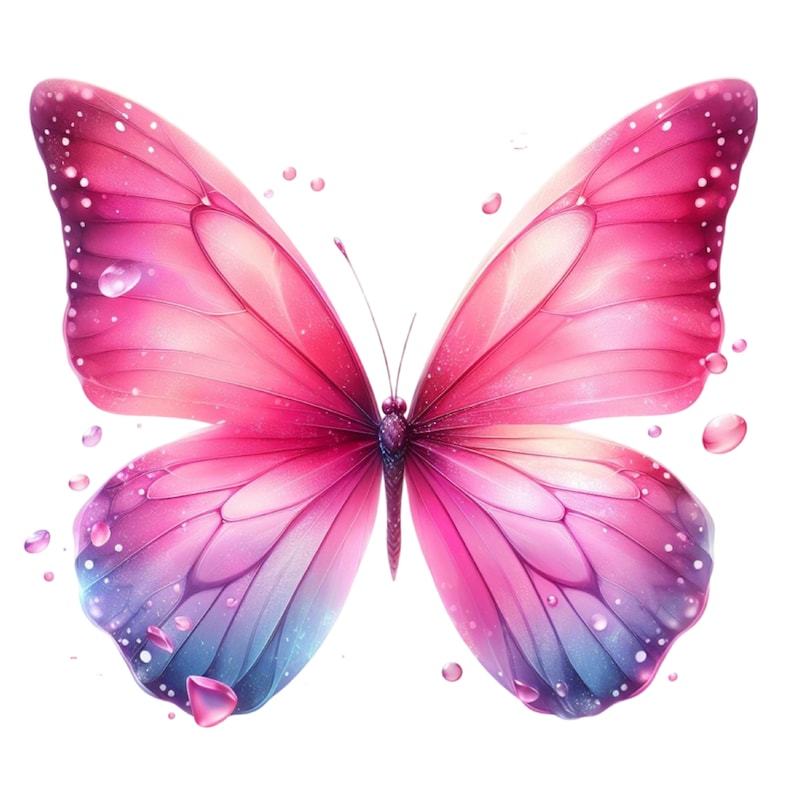 5X Pink Butterfly Sticker Watercolor Coquette Pink Butterfly Sticker ...