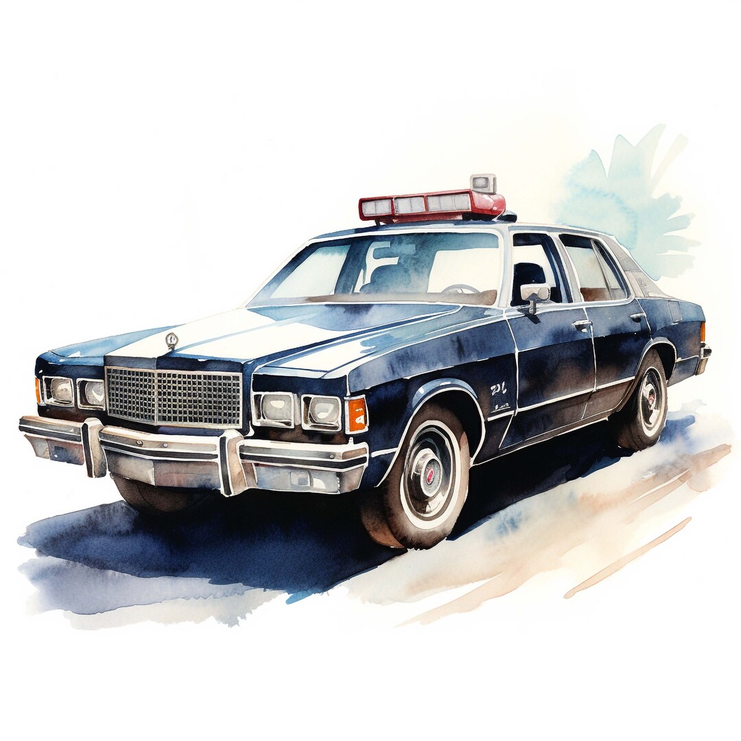 Car Sticker Watercolor Police Car Sticker Weatherproof Outdoor Vinyl - Etsy