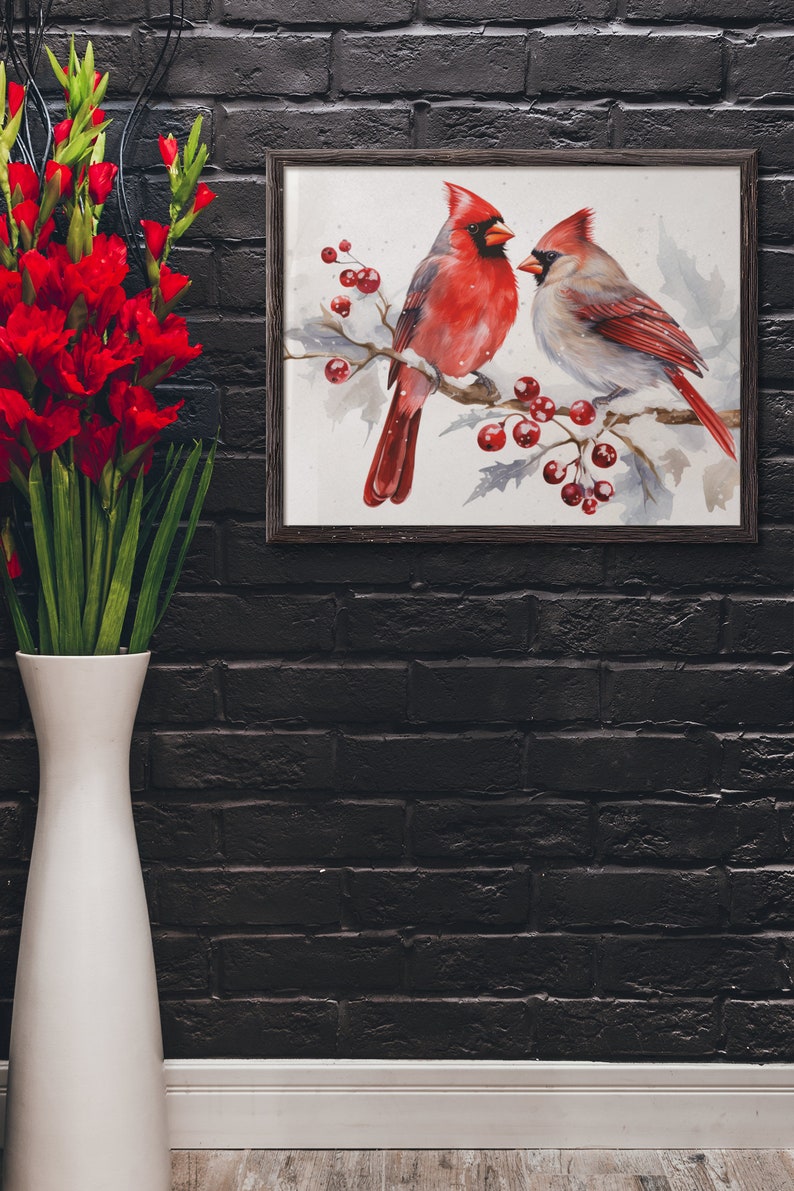 Winter Cardinal Wonderland - Digital Artwork for Seasonal Serenity ...