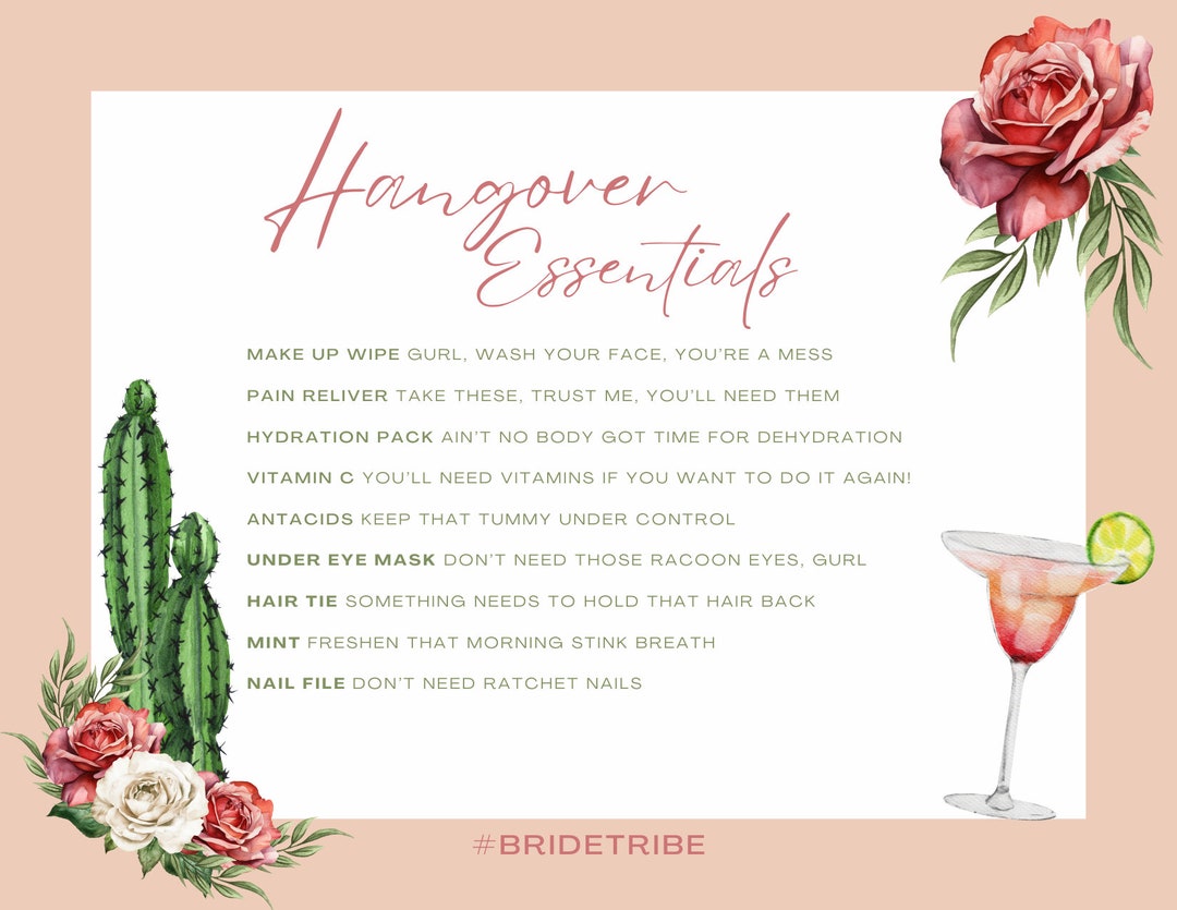 Hangover Kit EDITABLE Digital File: Design #2 Palm Springs - Etsy