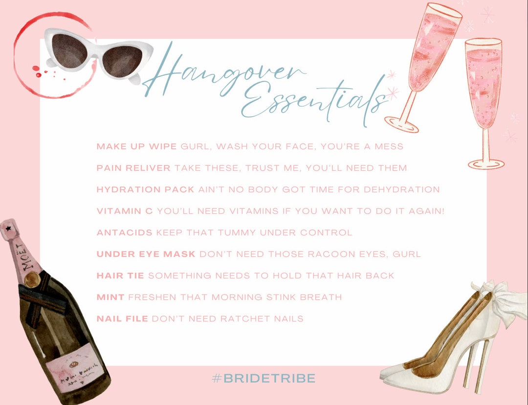 Hangover Kit Printable Download, Digital File Only: Design #1 Bright ...