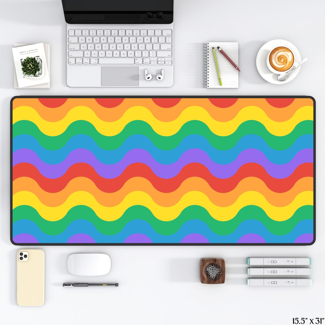 LGBT Desk Mat Aesthetic, Gay Pride Deskmat, Large Mouse Pad, Work Home ...