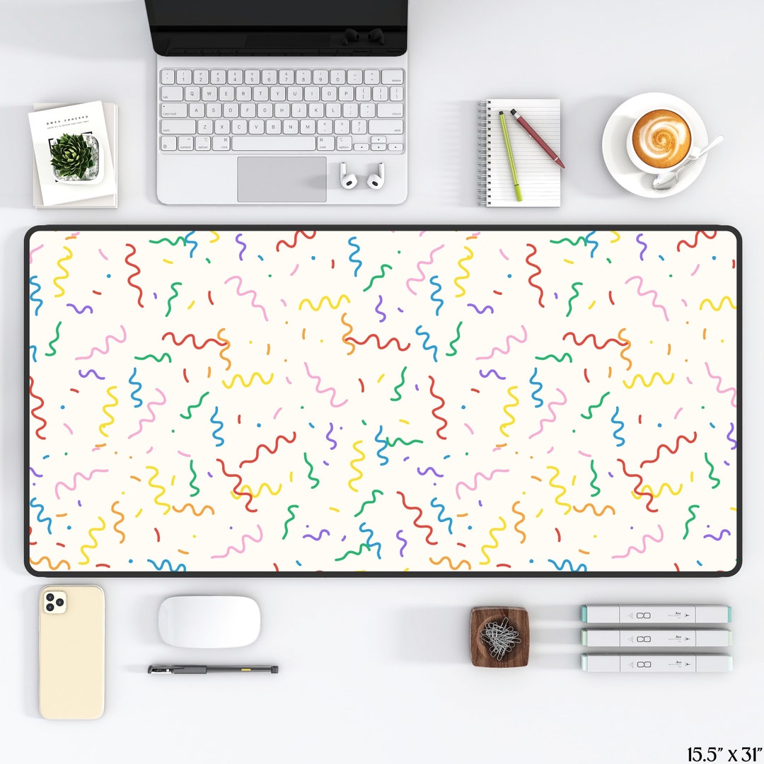Minimal Desk Mat Aesthetic, LGBTQ Deskmat, Rainbow Mouse Pad, Work Home ...