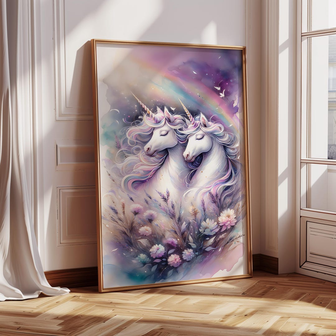 Boho Unicorn Printable Wall Art, Whimsical Magical Nursery Decor ...