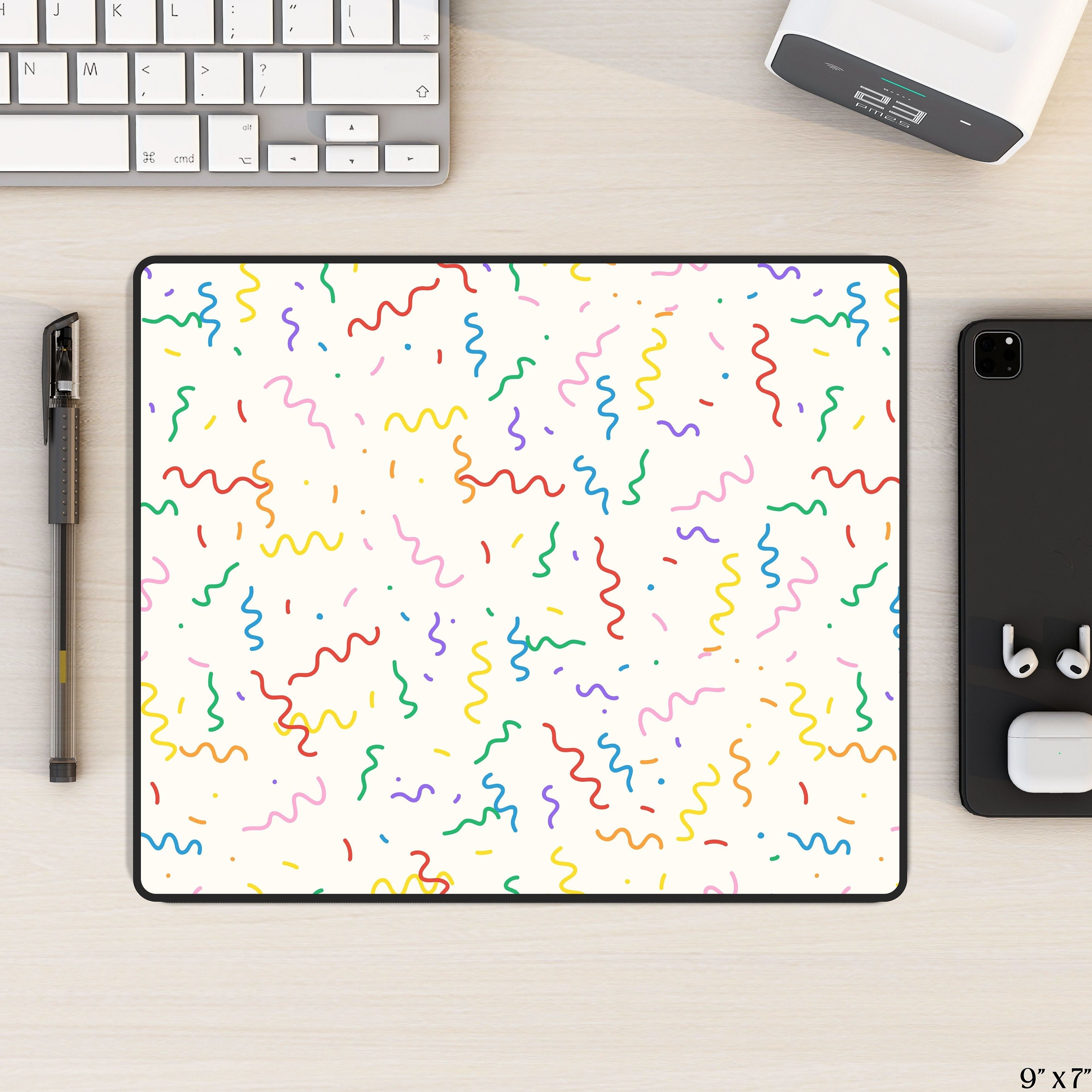 Minimal Desk Mat Aesthetic, LGBTQ Deskmat, Rainbow Mouse Pad, Work Home ...