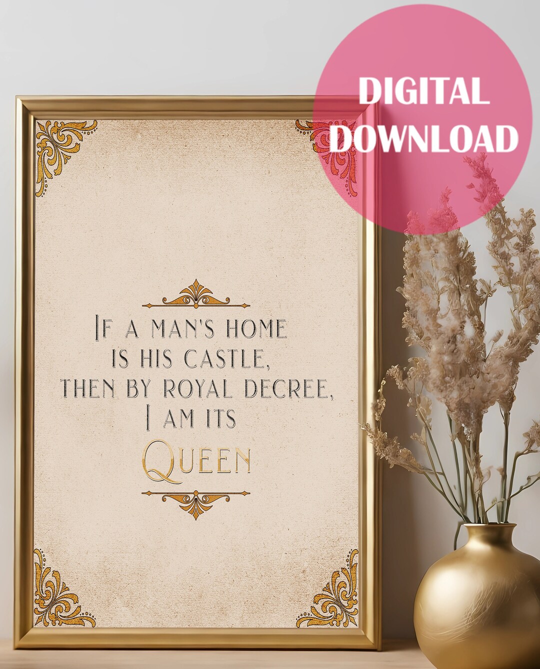 I Am Queen Printable Wall Art | Royal Decree Themed Funny Print Meant ...