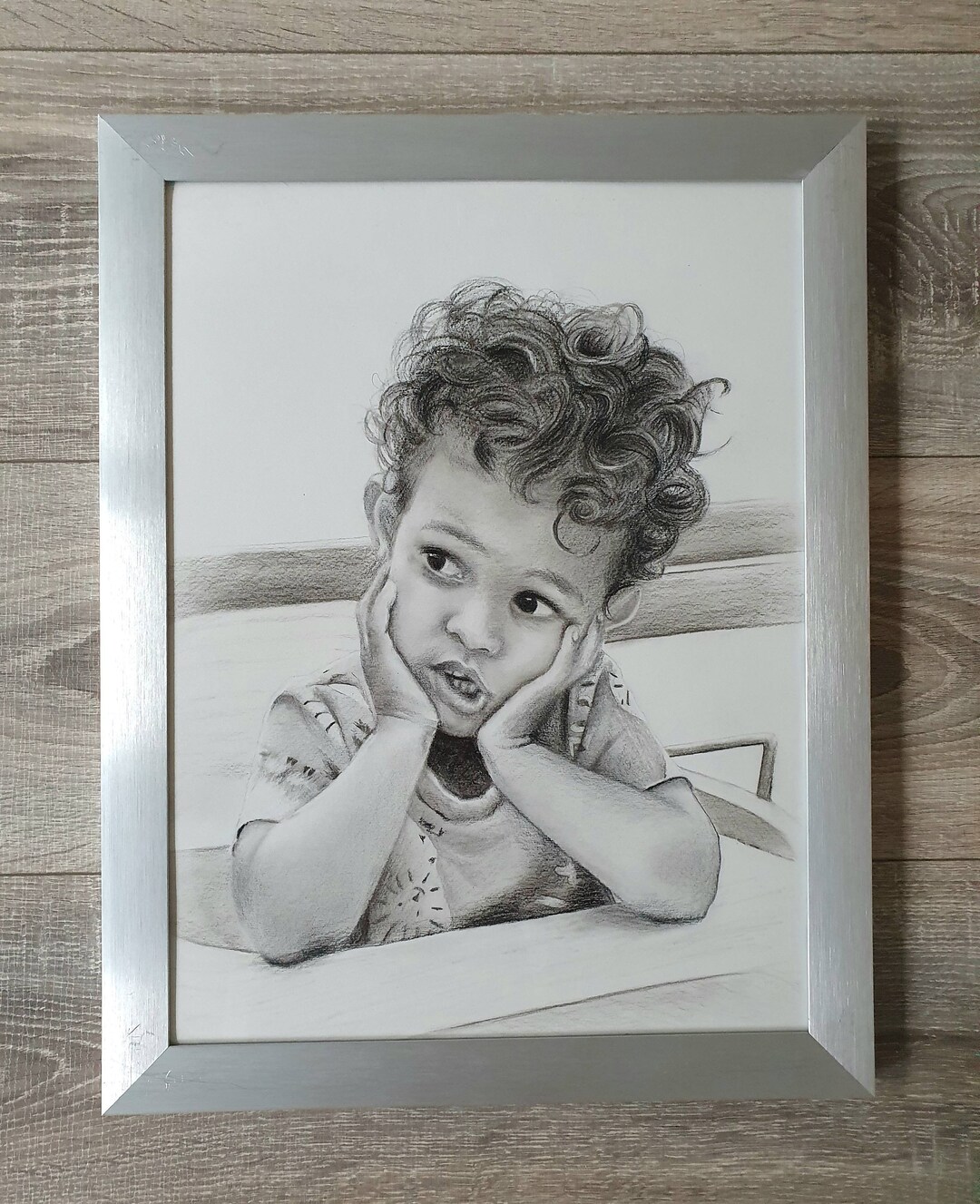 Portrait Drawing From Photo Individual Drawing Unique Pencil Charcoal ...