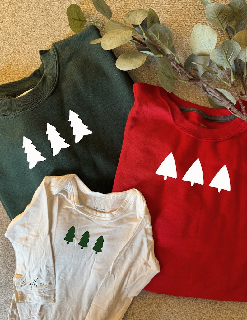 Personalized Matching Family Christmas Tree Sweaters / Crewneck, Onesie ...