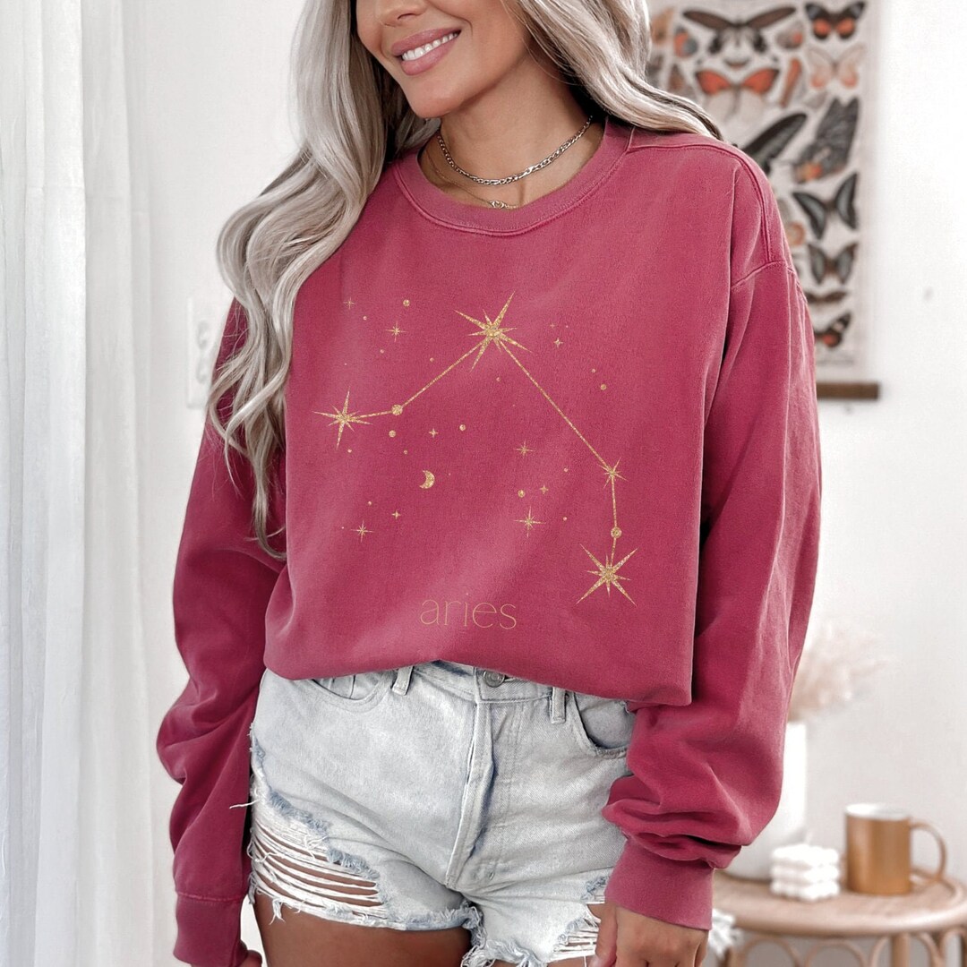 Aries Shirt, Zodiac Comfort Colors Sweatshirt, Aries Gift, Mystical ...