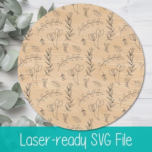 Floral Round Sign SVG File: Baby Name, Wedding, Door Signs (digital ...