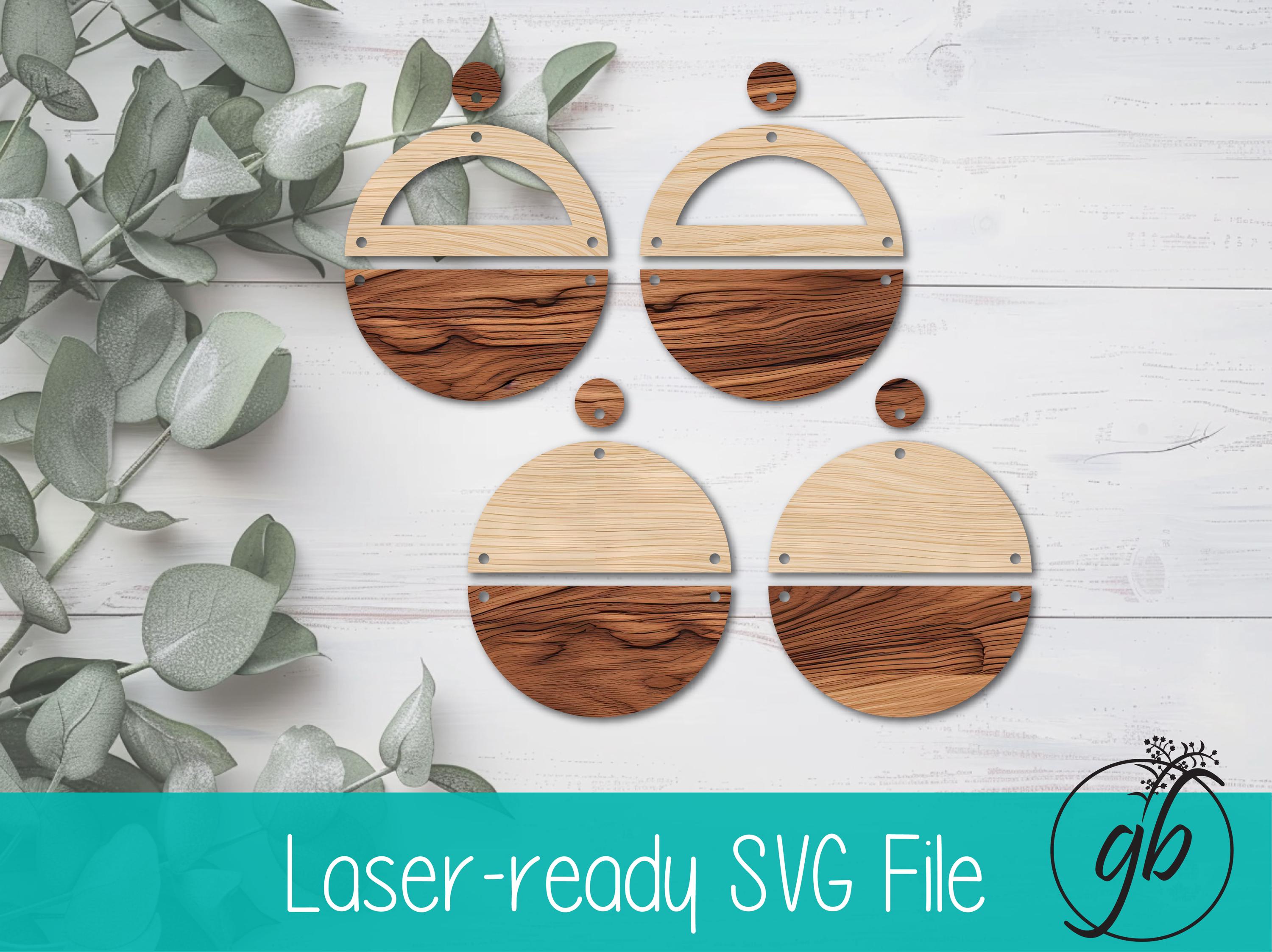 Half Circle Earring SVG File: Laser Cut Jewelry Design (digital ...