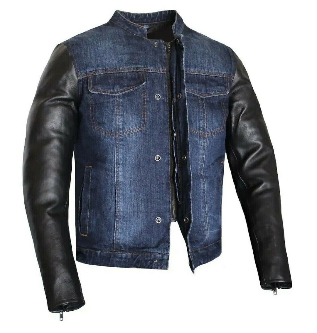 Men's Biker Leather Jacket, Denim Jacket, Motorcycle Jacket, Custom ...