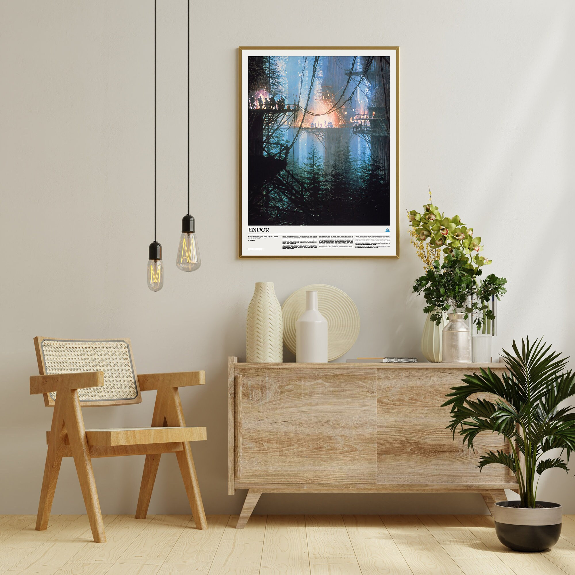 Minimalist Star Tours Endor Village Poster Wall Art Reimagined. Disney ...