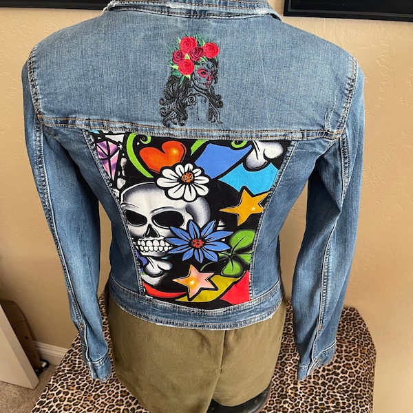 Denim Skull Jacket - Etsy