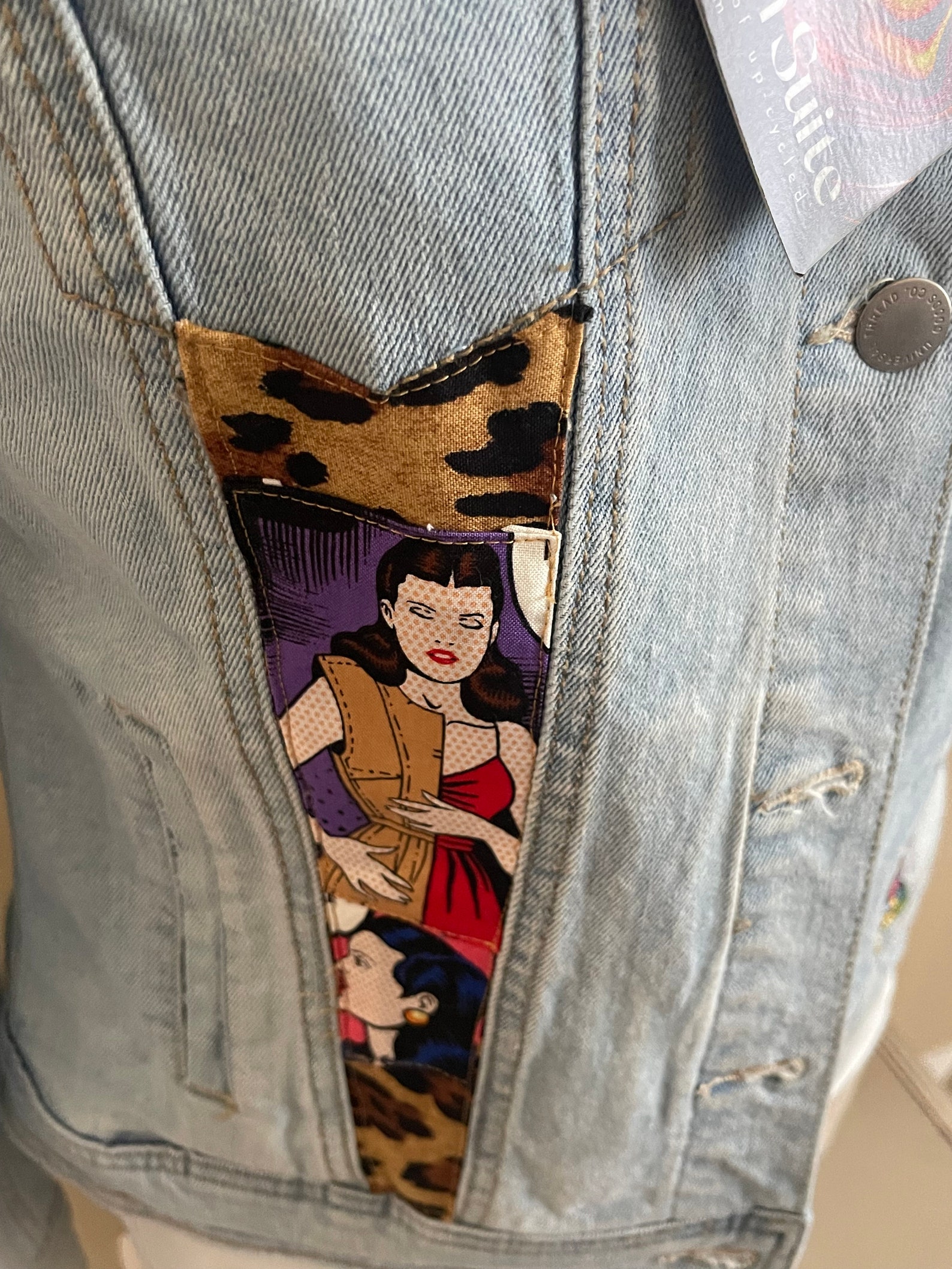 Women’s Size M Pop Art & Leopard Upcycle Denim - Etsy