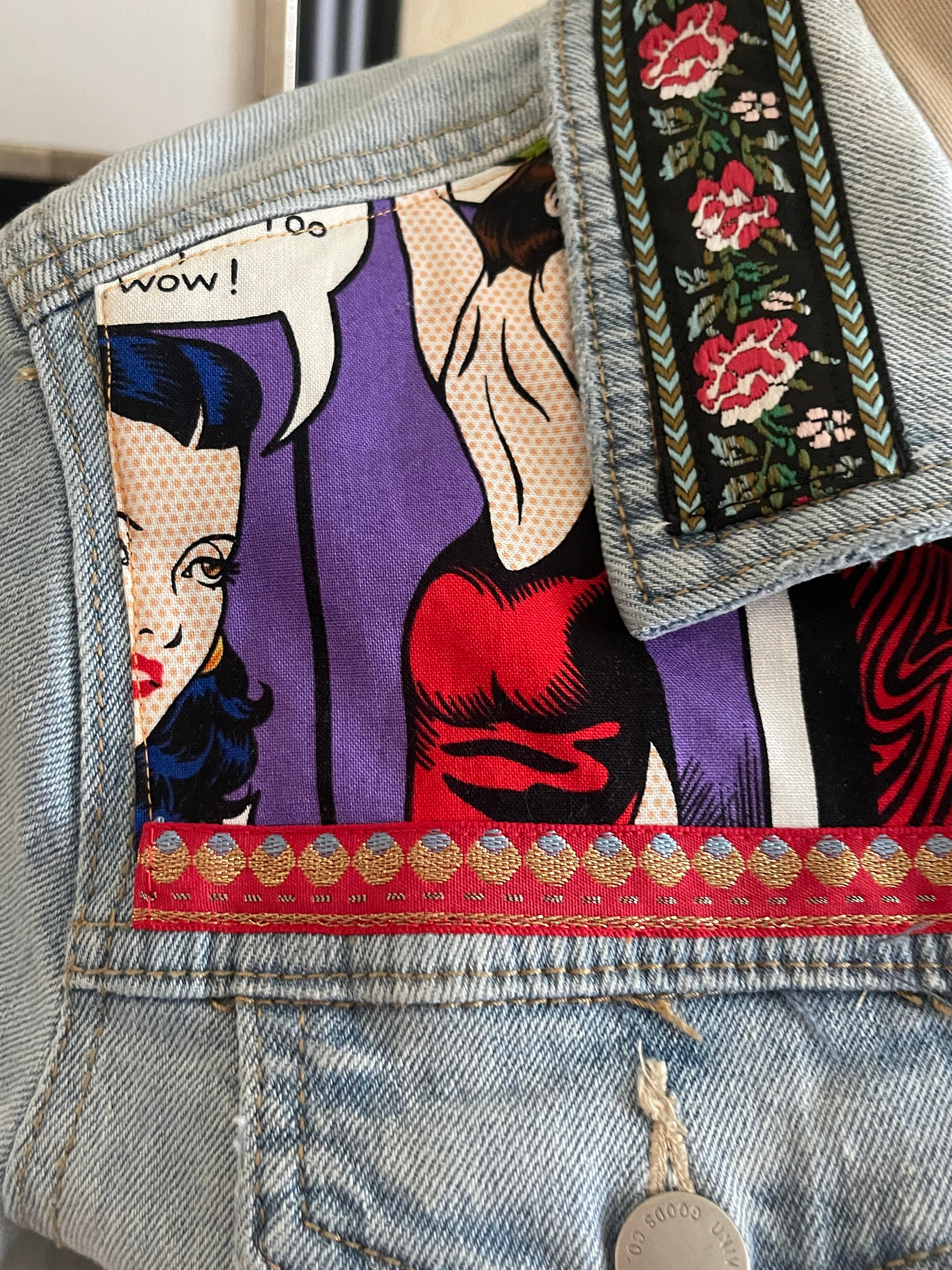 Women’s Size M Pop Art & Leopard Upcycle Denim - Etsy