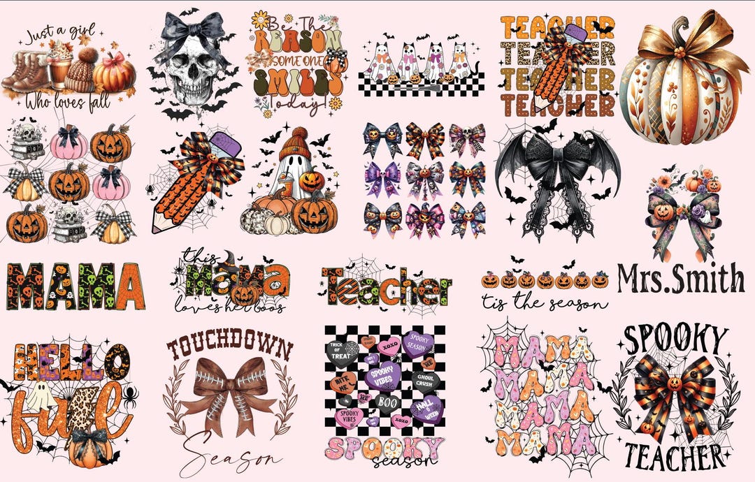 Retro Halloween Bundle PNG, Halloween Bundle, Halloween Png, Spooky ...