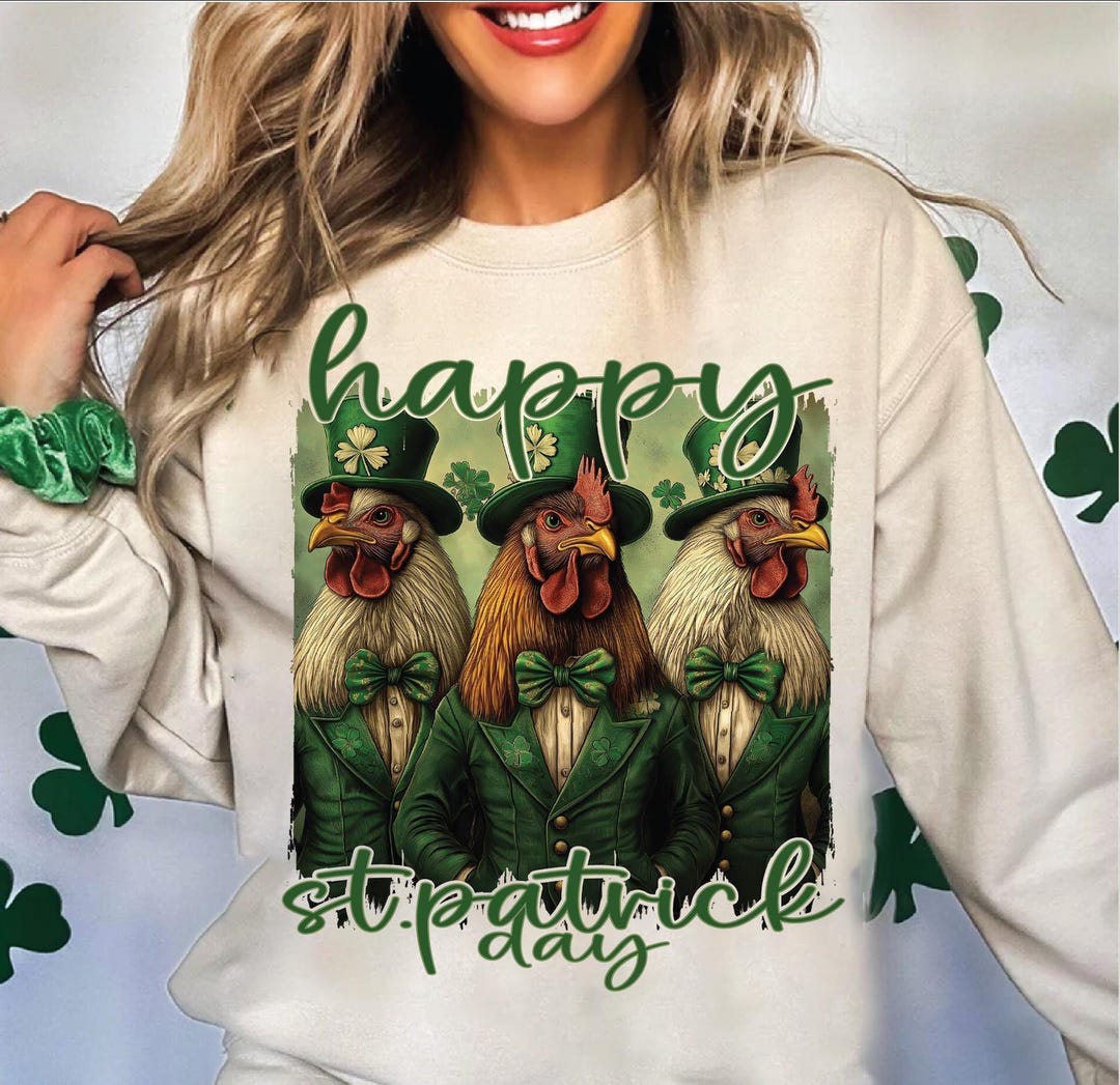 Happy St Patrick's Day Chicken PNG, Western Farmer St Patty's Day Png ...