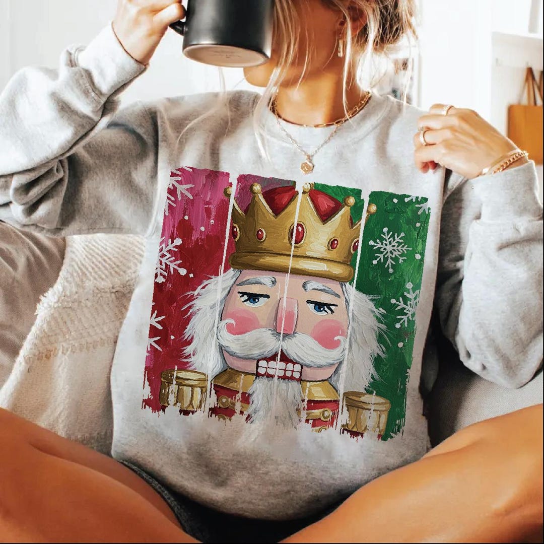 Preppy Colorful Nutcracker Christmas PNG, Retro Grunge Brushstorke ...