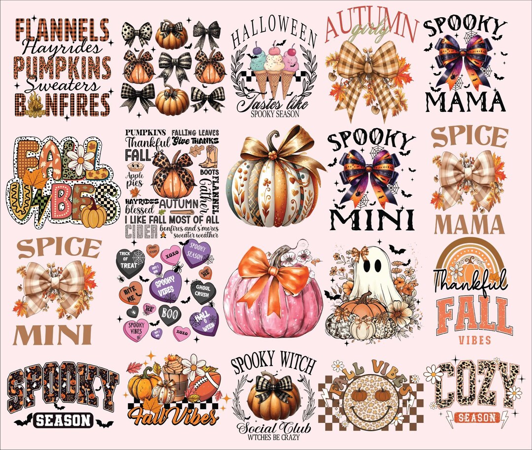 Retro Halloween Bundle PNG, Halloween Bundle, Halloween Png, Spooky ...