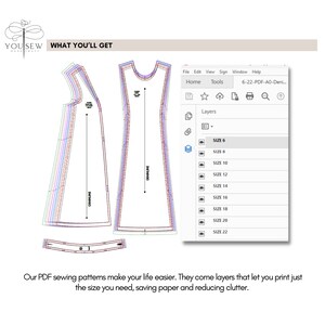 Sophisticated Swing Dress PDF Sewing Pattern-sizes 6-22 Layered Pattern ...