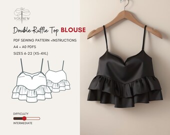 Hooded Tank Top PDF Sewing Pattern Women's Tank Top Sizes 6-22 Layered ...