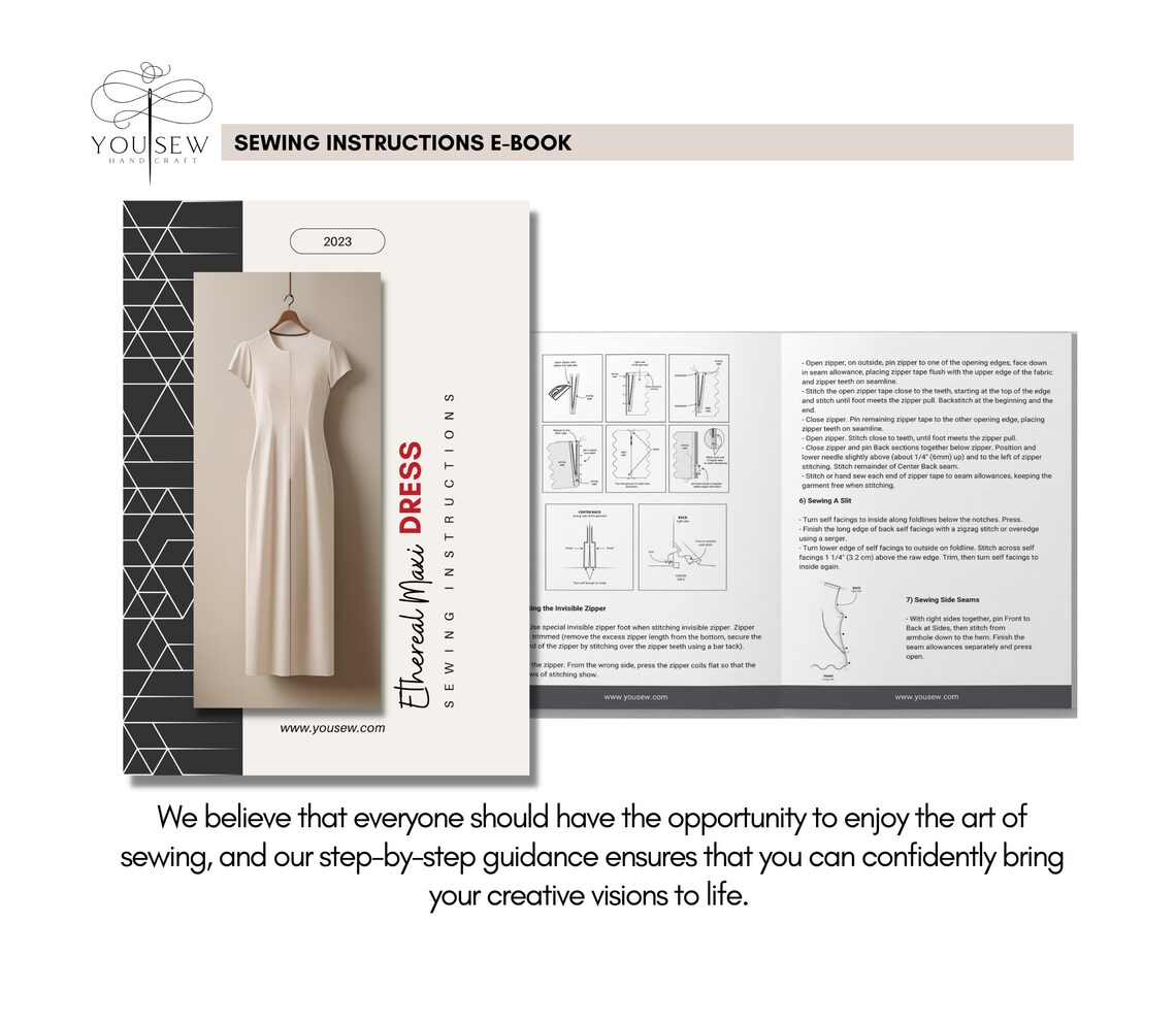 Women's Ethereal Maxi Dress PDF Sewing Pattern Sizes XS-4XL Layered ...